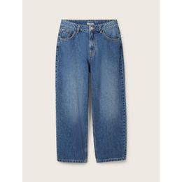 Tom Tailor Jungen Baggy Jeans mit recycelter Baumwolle, blau, Uni, Gr. 128