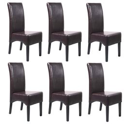 Mendler 6er-Set Esszimmerstuhl Küchenstuhl Stuhl Latina, Leder ~ Variantenangebot 7952+7952+7952
