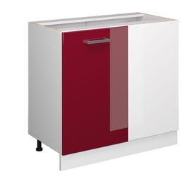 VICCO - Eckschrank R-Line, Bordeaux Hochglanz, 86 cm ohne Arbeitsplatte