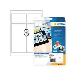 Herma Hochglanz-Etiketten A4, 96 x 63,5 mm, weiß, permanent haftend, Laserdrucker