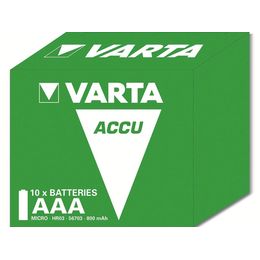 Varta Akku NiMH, Micro, AAA, HR03, 1.2V/800mAh, Accu Power, Pre-charged, 10er Pack