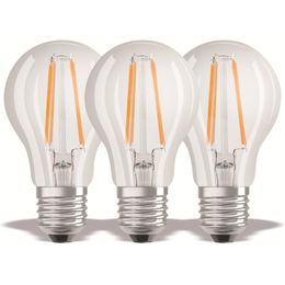 Osram LED-Lampe BASE CLASSIC A60, E27, EEK: E, 6,5 W, 806 lm, 4000 K, 3 St&uuml;ck