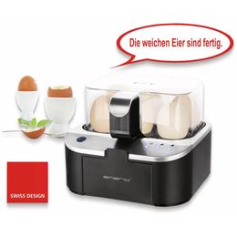 Emerio Eierkocher EB-123177.1, 6 Eier, 400 Watt, Sprachausgabe, schwarz