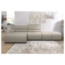 Ecksofa Egoitaliano "Babouche, Designsofa mit außergewöhnlichem Sitzkomfort zum Wohlfühlen" Sofas Gr. B/H/T: 384cm x 80cm x 98cm, Luxus-Microfaser Lederoptik, Recamiere links, grau (opal grau)