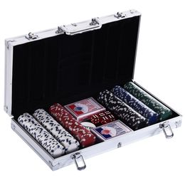 HOMCOM Pokerkoffer Pokerset Poker Set Jetons Koffer 38x20,5x6,5 cm