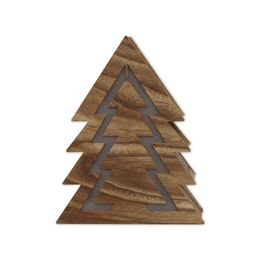 Deco-Holz Baum mit 10 LEDs, TR-TFF-01 dunkelbraun