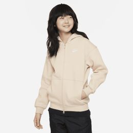 Nike Sportswear Club Fleece Oversize-Hoodie mit durchgehendem Reißverschluss (ältere Kinder) - Braun