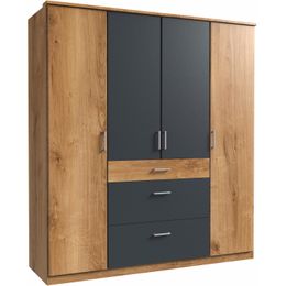 Kleiderschrank wimex "Click" Schränke Gr. B/H/T: 180 cm x 199 cm x 58 cm, 4 St., grau (plankeneichefarben, graphit) Drehtürenschrank Kleiderschrank Schränke ohne Spiegel