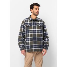 Flanellhemd Jack Wolfskin "VAN VIEW SHIRT M" Gr. L (52), Normalgrößen, blau (night, blue, 41) Herren Hemden