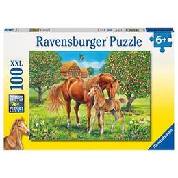 Ravensburger XXL Pferdeglück auf der Wiese Puzzle, 100 Teile
