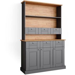 Hochschrank Bergamo, Grau, 82.6 cm VICCO