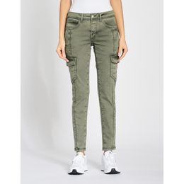 Cargohose Gang "94JOLLY CARGO" Gr. 30, N-Gr, grün (military green washed) Damen Hosen mit aufgesetzten Cargotaschen