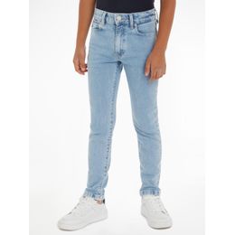 Straight-Jeans Tommy Hilfiger "MODERN STRAIGHT SALT & PEPPER LT" Gr. 16 (176), N-Gr, blau (saltandpepperlt) Jungen Jeans Kinder bis 16 Jahre