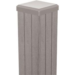 GroJa Torpfosten inkl. Kappe Bi-Color Sand WPC, 190 cm