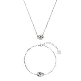 Paul Valentine Pure Necklace & Bracelet Set Silver