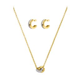 Paul Valentine Pure Necklace & Hoops Set Gold