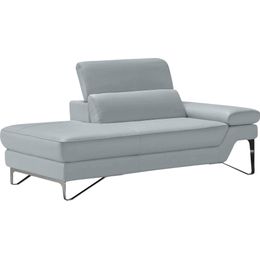 Ottomane Egoitaliano "Princess, elegantes Designsofa mit erstklassigem Sitzkomfort", blau (himmelblau), B:177cm H:95cm T:108cm, Leder NUVOLE (Echtes Rindsleder). Halbnat&uuml;rliches, halbnarbiges Rindsleder mit einer nat&uuml;rlichen K&ouml;rnung von 1, 2 bis 1, 4 mm. Dieses Leder hat eine weiche, wachsartige Haptik mit mattem Aussehen und einem Wolkeneffekt. Es handelt sich um ein Naturleder, das die urspr&uuml;ngl