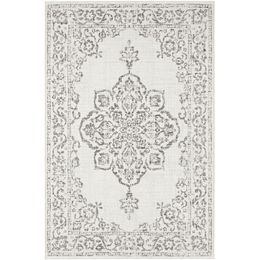 Teppich NORTHRUGS "Tilos" Teppiche Gr. B/L: 160 cm x 230 cm, 8 mm, 1 St., beige (creme, grau) In- & Outdoor, Kurzflor, Orientalisch, Vintage, Wohnzimmer, Garten