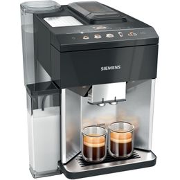 Siemens Kaffeevollautomat "EQ500 integral TQ517D03, intuitives Farbdisplay, Doppeltassenfunktion", schwarz (edelstahl, klavierlack schwarz), B:31,8cm H:37,3cm T:44,8cm, Kaffeevollautomaten, integrierter Milchbehälter, automatische Dampfreinigung, edelstahl