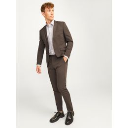 Jack & Jones Anzug JACK & JONES "JPRFRANCO SUIT NOOS" Gr. 50, N-Gr, grau (mulch fit:super slim fit) Herren Anzüge