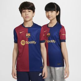 FC Barcelona 2024/25 Stadium Home Nike Replika-Fußballtrikot mit Dri-FIT-Technologie (ältere Kinder) - Blau