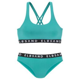 ELBSAND Bustier-Bikini mit Markenschriftzügen in Kontrastfarbe mint 34 - Cup C/D Cup C/D 34 Elastisches Band mit Markenschriftzug