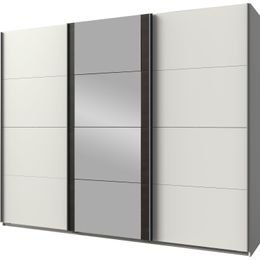 Schwebetürenschrank wimex "Bern Schiebetürenschrank TOPSELLER" Schränke Gr. B/H/T: 225 cm x 210 cm x 64 cm, 3 St., weiß (weiß, raw steel) Schrank mit zusätzlicher Innenausstattung, Garderobe