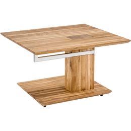 Couchtisch HASSE MÖBEL COLLECTION "1601 H-45" Tische Gr. H/T: 46 cm x 60 cm, braun (asteiche) Holz-Couchtische Eckige Couchtische Couchtisch mit praktischen Rollen