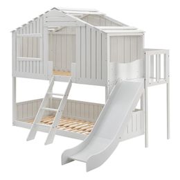 Juskys Kinder Hochbett Baumhaus 90 x 200 cm