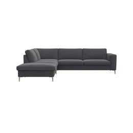 Ecksofa FLEXLUX "Fiore, Sitzaufbau mit hochwertigem Kaltschaum f&uuml;r mehr Sitzkomfort", grau (dervit grau), B:273cm H:85cm T:225cm, 100% Polyester, Sofas, Ecksofa, breite Armlehnen, L-Form, F&uuml;&szlig;e Alu/Eiche