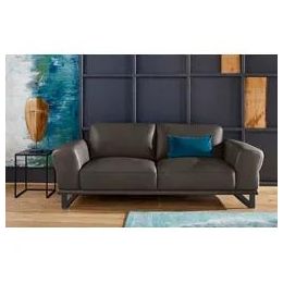 2,5-Sitzer W.Schillig "montanaa" Sofas Gr. B/H/T: 212 cm x 78 cm x 94 cm, Longlife Xtra-Leder Z59, braun (braun z59) mit Metallkufen in Schwarz pulverbeschichtet, Breite 212 cm