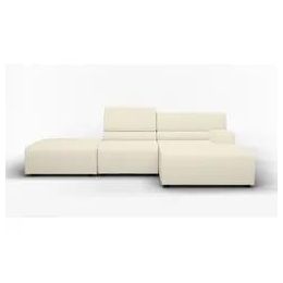 Ecksofa Egoitaliano "Babouche, Designsofa mit außergewöhnlichem Sitzkomfort zum Wohlfühlen" Sofas Gr. B/H/T: 287cm x 80cm x 98cm, Leder BULL, Recamiere rechts, beige (cremeweiß)