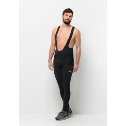 Fahrradhose Jack Wolfskin "MOROBBIA BIB TIGHTS M" Gr. L (52), Normalgrößen, schwarz (black) Herren Hosen