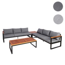 Mendler Garten-Garnitur HWC-L26, Gartenlounge Lounge-Set Sitzgruppe Sofa, Metall Akazie Holz MVG-zertifizier 99067