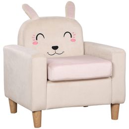 HOMCOM Kindersofa, Kindersessel, Kindercouch mit Samtoptik für Kinder 3-5 Jahre