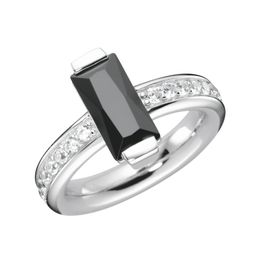 Silberring Giorgio Martello MILANO "mit Zirkonia weiß und schwarz, Silber 925" Fingerringe Gr. 52, Silber 925 (Sterlingsilber), schwarz-weiß (schwarz, weiß) Damen