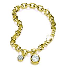 Buckley London Damen Armband "vergoldet mit Anh&auml;ngern mit Kristallen", 19cm, Messing, gelb, Messing, Armb&auml;nder