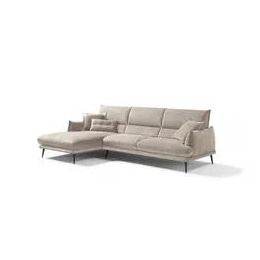 Ecksofa Egoitaliano "FUNNY, hochwertiges und aktuelles Design, bequeme Rückenlehne" Sofas Gr. B/H/T: 265cm x 90cm x 225cm, Microfaser, Recamiere links, beige hochwertiger Sitzkomfort, L-Form