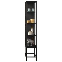 Fif Möbel Vitrine FIF MÖBEL "STEP", schwarz, B:31,5cm H:176cm T:32,7cm, Spanplatte, MDF, Metall, Glas, Schränke