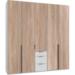 Kleiderschrank wimex "New York" Schränke Gr. B/H/T: 225 cm x 236 cm x 58 cm, 5 St., weiß (weiß, front struktureichefarben hell) wahlweise 208 oder 236cm hoch