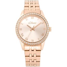 Quarzuhr s.Oliver Armbanduhren rosegold (roségoldfarben) Damen Armbanduhr, Damenuhr