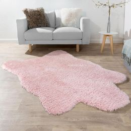 Paco Home Fellteppich Kunstfell XXL Imitat Flokati Stil Langflor Teppich Wohnzimmer Rosa 120x160 cm