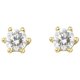 Paar Ohrhänger ONE ELEMENT "0.3 ct Diamant Brillant Ohrringe Ohrstecker aus 750 Gelbgold" Gr. Damen, 0.3 ct, Diamanten-Gelbgold 333, goldfarben (gold) Damen Gold Schmuck