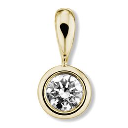 Kette mit Anhänger ONE ELEMENT "0.25 ct Diamant Brillant Zarge aus 585 Gelbgold" Halsketten Gr. 0.25 ct, Gelbgold 585-Diamanten, goldfarben (gold) Damen Schmuckset - Set mit verstellbarer Halskette