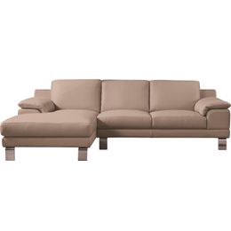 Ecksofa Egoitaliano "Shakira, Design und super Sitzkomfort auf hohem Niveau, tolle Details", wei&szlig; (paper), B:236cm H:84cm T:152cm, Leder &raquo;BULL&laquo; (echtes Rindsleder). Geschliffenes, pigmentiertes und behandeltes Rindsleder mit einer Dicke von 1, 3-1, 5 mm. Dieses Leder zeigt eine ziemlich weiche Hand mit einem halb undurchsichtigen Aussehen. Es handelt sich um ein gesch&uuml;tztes Leder. Eine leichte Dec