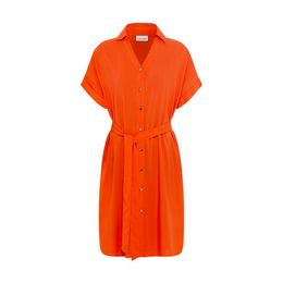 Lascana Longbluse orangerot Gr. 34 für Damen. Mit V-Ausschnitt. Figurumspielend. Nachhaltig.