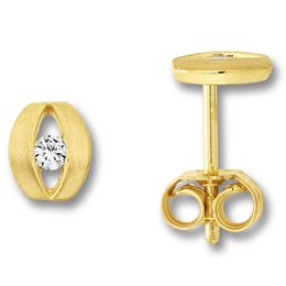 Paar Ohrhänger ONE ELEMENT "Zirkonia Ohrringe Ohrstecker aus 333 Gelbgold" Gr. Damen, mit Zirkonia, Gelbgold 333, goldfarben (gold) Damen Gold Schmuck