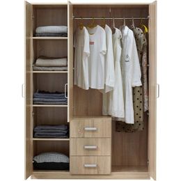 Kleiderschrank Bodolz 176x120x52 cm mit Spiegel [en.casa]