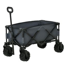 Outsunny Bollerwagen Faltbarer Handwagen 360° Gartenwagen bis 20 kg Tragkraft Metall Oxford Dunkelgrau 108 x