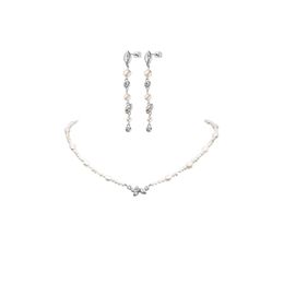 Paul Valentine Adorn Necklace & Earrings Set Silver